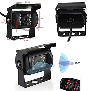 Backup Camera Hard Wired Backup Camera 9'' Quad Split Screen HD Rear Backup Camera Monitor System, Waterproof IR Night Vision Backup Camera for Trucks,Trailer Heavy,Box,RV,Camper Bus Rearview Camera
