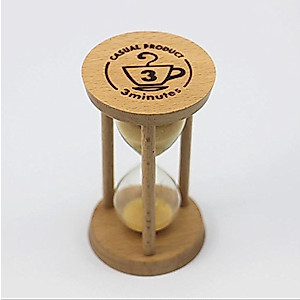 GracesDawn 3 Minutes Wooden Hourglass Yellow Minimalist Modern Home Furnishing