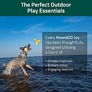 Hound2O Dog Chew Toys - Squeaky Boomerang, Orange - Tough, Engaging, & Interactive Chew Toys - Chew, Chase, & Fetch - Durable Materials That Float, Easy to Clean for Outdoor Play - Non-Toxic Materials