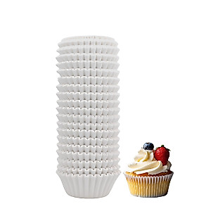 500 Counts White Mini Cupcake Liners for Baking Cups, Small Cupcake Wrappers Greaseproof Muffin Liners Holders for Party, Wedding, Birthday