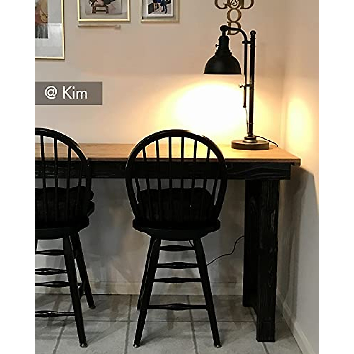 VONLUCE Industrial Table Lamp Black, Rustic Desk Lamp Task Lamp in Antiqued Bronze Finish, Vintage Table Lamp for Reading Living Room Farmhouse Office, ETL. (25''-29'')