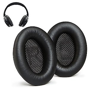 AHG Premium QC35 replacement ear pads cushions compatible with Bose QuietComfort 35 / Bose QC35 II noise cancelling headphones (Black). Premium Protein Leather, Extra Thick High-Density Foam & Durable