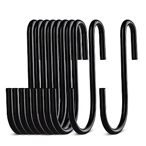 Lemonfilter S Hooks for Hanging Plants 3 Inch 20 Pcs S Metal Hooks,Black S Hooks for Hanging Shower Curtains, Hanging Kitchen Pots and Pans, Coffee Mugs, BBQ Utensils, Clothes, Plants