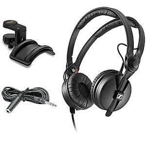 Sennheiser HD 25 Monitor Headphones with Auray Headphone Holder & 10' Extension Cable