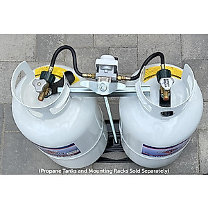 Flame King Auto Changeover LP Propane Gas Regulator Bundle With 48 Inch Hose