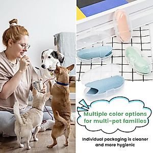 Dog Toothbrush, 4 Pack Dog Tooth Brush, 360° Cleaning Finger Toothbrush for Dogs, Food Grade Silicone Dog Finger Toothbrush Fits Most Fingers, Toothbrush for Dogs & Cats Dental Care