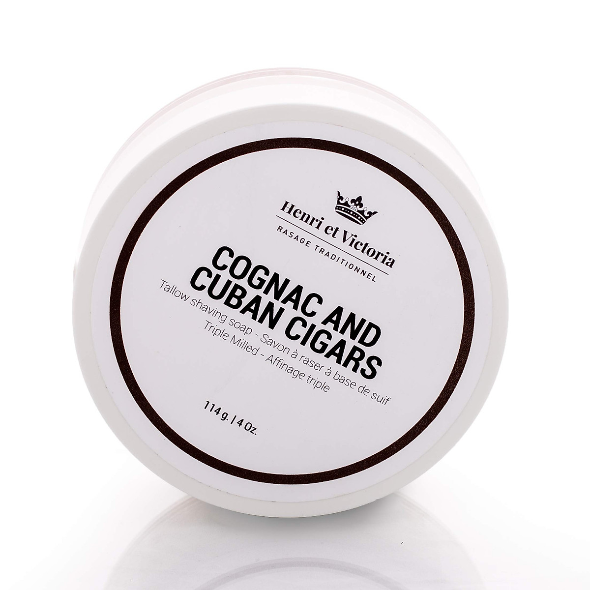 Henri et Victoria Shaving Soap For Men | Cognac and Cuban Cigars Fragrance | Smooth Shave, Lathers Up Nicely, Long-Lasting Scent | Triple Milled Soap, Canadian Made by Skilled Artisan 114 g (4 oz)