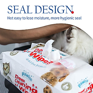 PAWISE Pet Hypoallergenic Wipe Unscented Eye Wipes for Dogs and Cats, 140 Counts