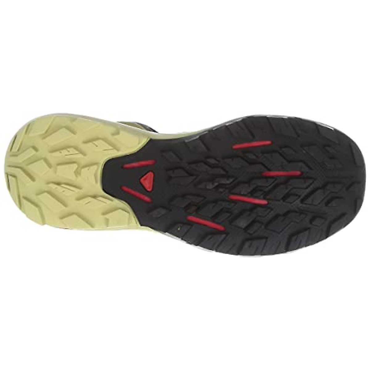 Salomon Men's OUTPULSE Hiking Shoes for Men, Black/Leek Green/Poppy Red, 11