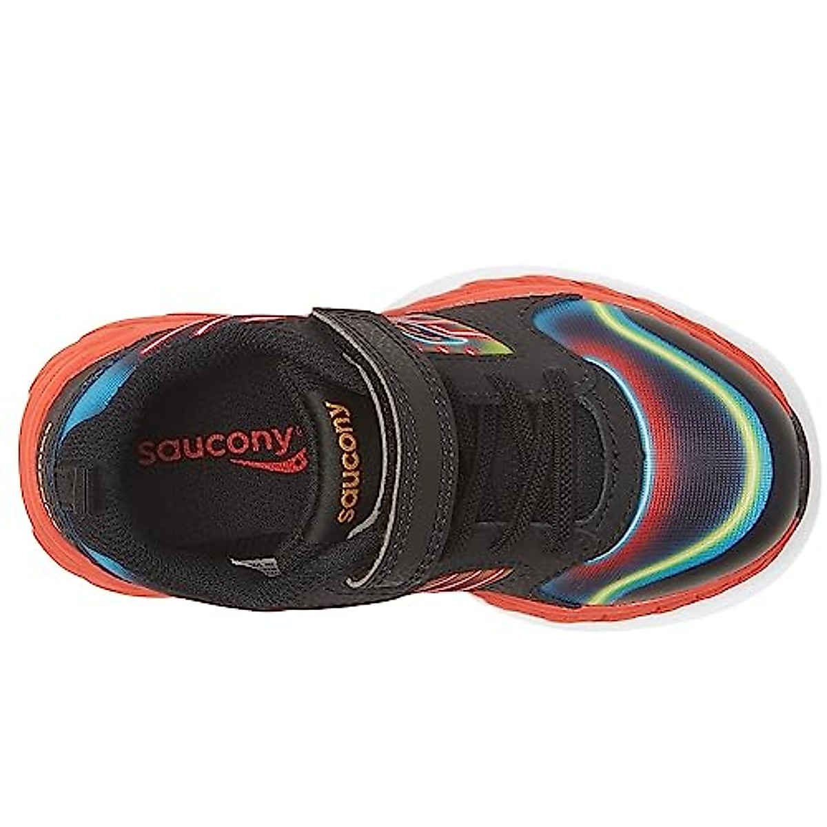 Saucony Wind Alternative Closure Sneaker, NEON/Black/RED, 2 US Unisex Big Kid