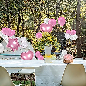 Fawcotu Pink Happy Birthday Balloons Banner Western Cowgirl Pink Birthday Party Decoration Kids Baby Shower Photography Party Supplies