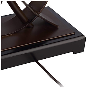 Franklin Iron Works Teri Rustic Farmhouse Table Lamp 27" Tall Vintage Brown Scroll Metal Light Mica Tapered Rectangular Shade for Bedroom Living Room House Home Bedside Nightstand Office Entryway