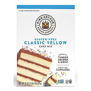 King Arthur, Gluten-Free Yellow Cake Mix, Gluten-Free, Non-GMO Project Verified, Certified Kosher, Non-Dairy, 22 Ounces