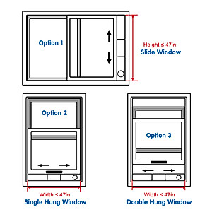 Air Jade Portable Air Conditioner Window Kit, Universal Fit AC Exhaust Hose of 5" Diameter, Sliding Window Vent Kit with Foam Seal Strip, Adjustable AC Window Kit for Mobile Air Conditioner