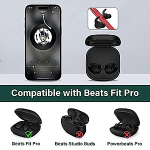 Replacement Charging Case Compatible for Beats Fit Pro, Wireless Charger with Built-in 700mah Battery and Bluetooth Pairing Sync Button, Portable Fast Charging Case (No Earbuds), Black