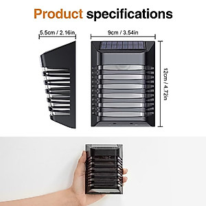 oditton Solar Fence Deck Lights, Solar Wall Lights, Solar Fence Light, Solar Wall Light, IP65 Waterproof, 2 Modes, Lamps for Front Door, Stair, Path, Pool, Black,1 Pack