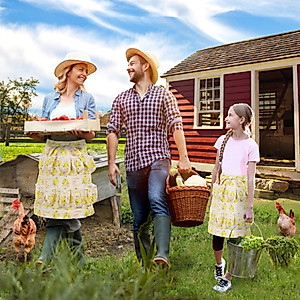 Gautsa Egg Apron for Kid and Adult, Deep Pockets with Elastic Closures, with Hook, Fresh Egg Collecting Gathering Holding Apron (yellow for adult)