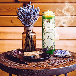 MTLEE 2 Pcs Money Scented Spell Candles Soy Herbal Money Candle with Herbs and Essential Oils Green Cash Candle for Wealth Abundance Prosperity Ritual Getting a Cash Flow Boost