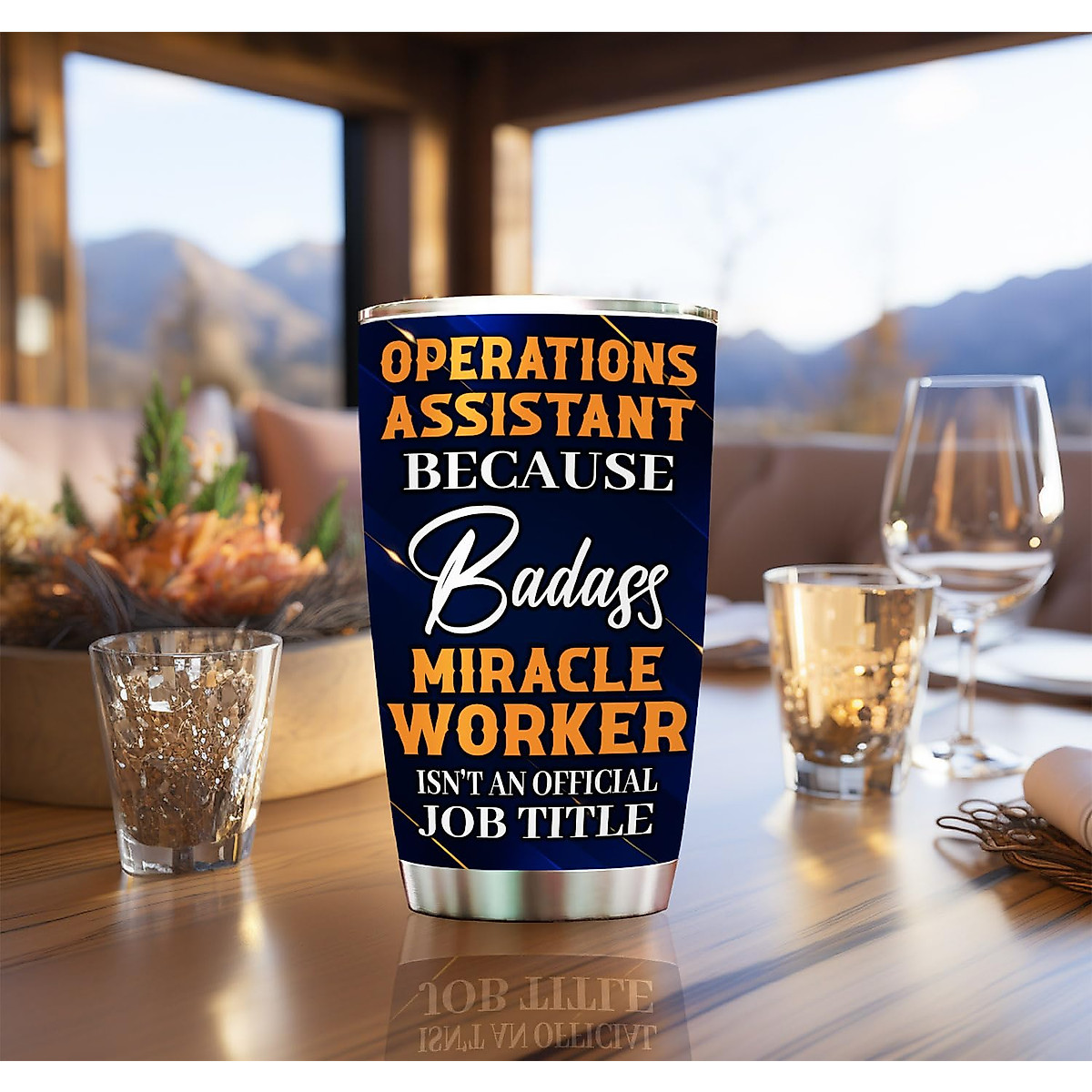 Operations Assistant Tumbler 20oz – Stainless Steel Insulated Travel Mug for Men & Women, Coffee Cup Gift for Operations Assistant, Work, Office, Retirement, Birthday, Christmas, Appreciation