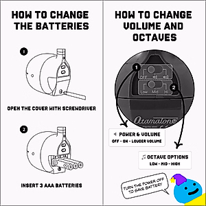 Otamatone Japanese Electronic Musical Instrument Portable Music Synthesizer from Japan by Maywa Denki Studio Award Winning, Educational Fun Gift for Children, Teens & Adults - Black