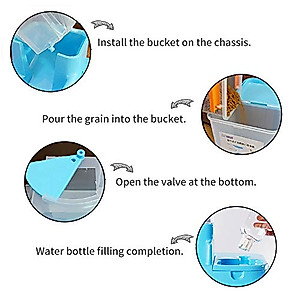 ASENVER 2-in-1 Pet Automatic Feeder Dog Food Water Dispensers with Large Capacity Food Container Gravity Water Bottle (Blue)
