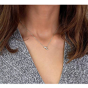 Tiny Gold Silver Love Heart Initial Necklace Personalized Dainty Letter Necklace Name Jewelry for Women Birthday Gift(silver J)