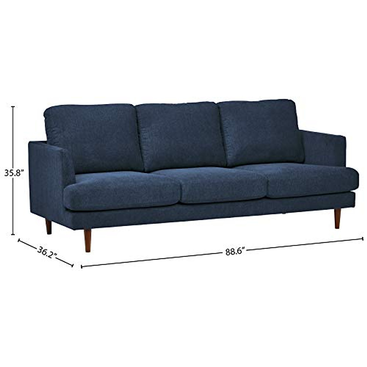Amazon Brand – Rivet Goodwin Modern Sofa Couch, 88.6"W, Navy Blue