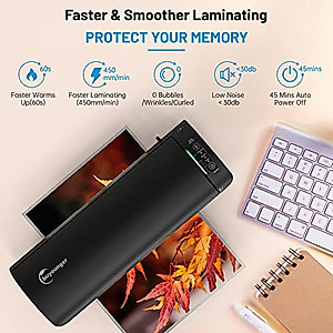 Buyounger Laminator, Laminator Machine with Laminating Sheets & 60s Warm Up, 6 in 1 Hot & Cold A4 Laminating Machine, 9-Inch Personal Thermal Laminator with 20 Pouches for Home School Office
