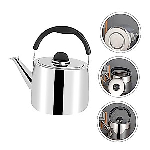 FELTECHELECTR Pot Thermal Coffee Stovetop Kettle Coffee Stovetop Coffee Dispenser Gas Whistling Kettle Coffee Espresso Maker Microwave Small Tea Kettle Basket Bottle Plastic Silver