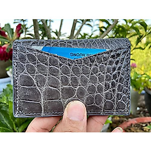 Double side Grey Crocodile Alligator leather skin Credit Cardholder, leather credit cardcase, leather creditcard cover