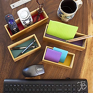 Totally Bamboo 5-Piece Organization & Storage Box Set, Great for Desk, Drawer, Bathroom, Makeup or Kitchen Storage