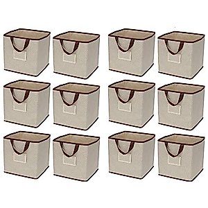 Delta Children 12Piece Foldable Storage Cubes/Bins, Beige