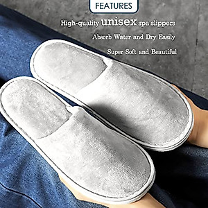 OSTADARRA 6 Pairs Spa Slippers, Non Slip Disposable For Guest, Washable Reusable, Which Can Be Used As Women Men, House, Indoor, Bathroom, Bedroom, Hotel, Bride Slippers
