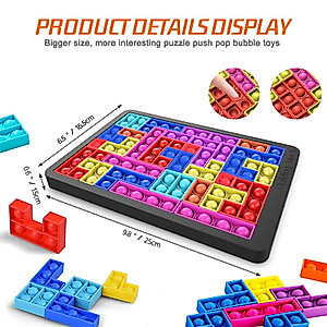 Fidget Toys - Party Favors for Kids Ages 8-12 - Big Size Push Pop Bubble Fidget Sensory Toy for Autistic Children and Adults, Toddler Toys can Relieve Stress & Anxiety, Jigsaw Puzzle Games for Girl