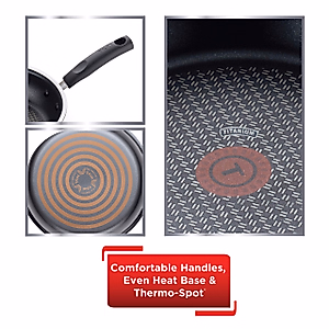 T-fal Signature Nonstick Fry Pan 8.5 Inch Oven Safe 350F Cookware, Pots and Pans, Dishwasher Safe Black