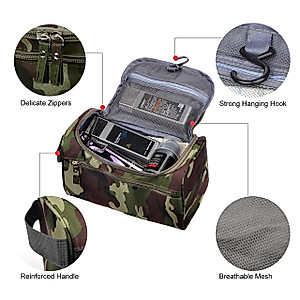 Vercord Mens Toiletry Bag Wash Travel Small Shaving Dop Kit Shower Bathroom Ditty Hygiene Bag Camo Dark Green