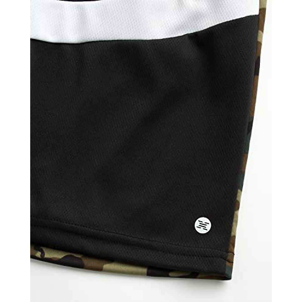 RBX Boys’ Athletic Shorts - 4 Pack Lightweight Fleece Performance Basketball Shorts - Activewear Shorts for Boys (Size: 8-16), Size 10-12, Green Camo/White Blue