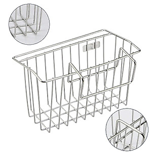 Sink Caddy Sponge Holder, Kitchen Sink Organizer Stainless Steel Sponge Caddy Holder, Dishwashing Liquid Drainer Sponge and Soap Holder for Kitchen Sink