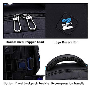 Black Kids Boys Rolling Backpack Teens Carry-on Luggage with Wheels Trolly BookBag for School-2 Wheels