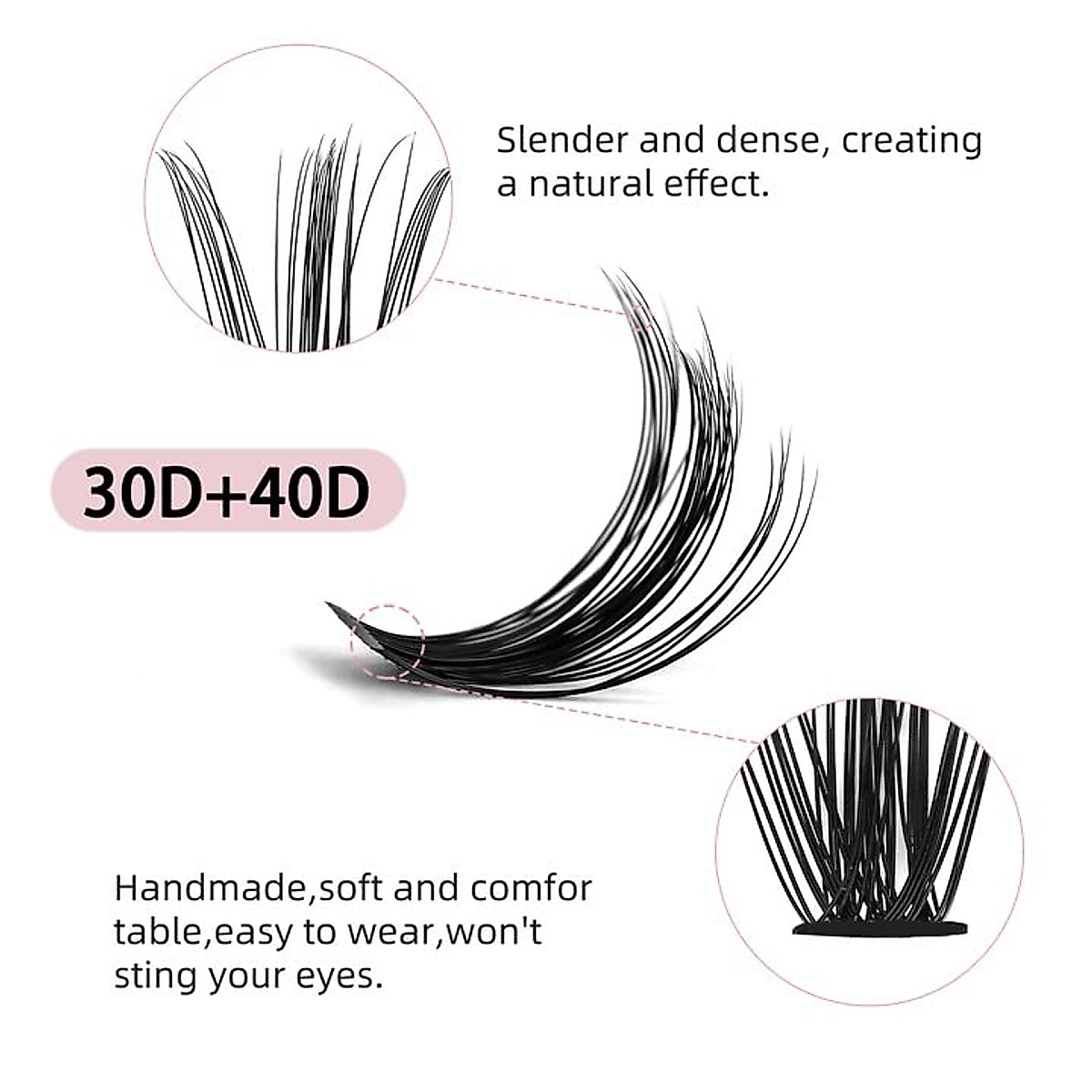 DIY Eyelash Extension Kit, 240 Pcs Lash Clusters individual Cluster Lashes with Super Hold Mascara Brush Bond and Seal Eyelash Glue and Lash Applicator eyelash cluster extensions Set (30+40D Kit)