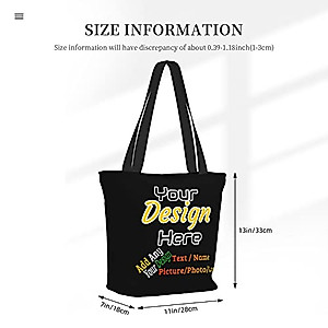 Aziucteh Personalized Tote Bag For Women Custom Tote Bag Customized Your Own Photo Picture Text Name Logo Custom Tote Handbags Custom Bag For Work Beach Travel Business Gifts for Girlfriend