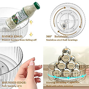 Varnmrop Lazy-Susan Turntable-Organizer Clear-Spice Cabinet-Organizer - Pantry Organization and Storage for Snack, Condiments, Pantry, Vanity, 8.5-Inch and 11-Inch, 2-Pack