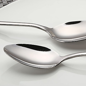 VANRA 6-Piece Dinner Spoons Set Soup Spoons Heavy Duty Stainless Steel Silver Cutlery Set 8 inches (6 spoons)