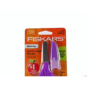 Fiskars Scissors Blunt-tip Safety-Edge Blades w/Sheath (Purple)