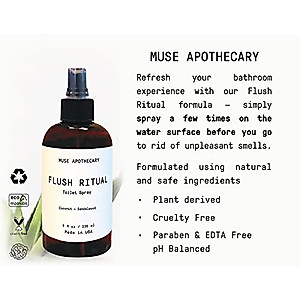 Muse Bath Apothecary Flush Ritual - Aromatic & Refreshing Toilet Spray, Use Before You Go, 4 oz, Infused with Natural Essential Oils - Coconut + Sandalwood, 2 Pack