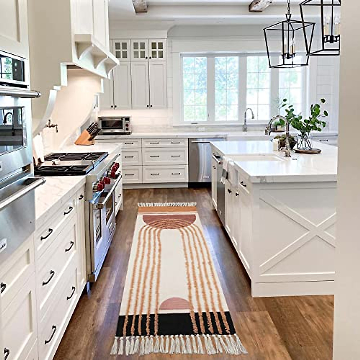 LEEVAN Hallway Runner Rug 2'x6' Washable Entryway Rug, Throw Rugs for Living Room Boho Runner Rug Woven Bedroom Rug Cotton Bathroom Rugs Farmhouse Long Carpet for Sink Foyer