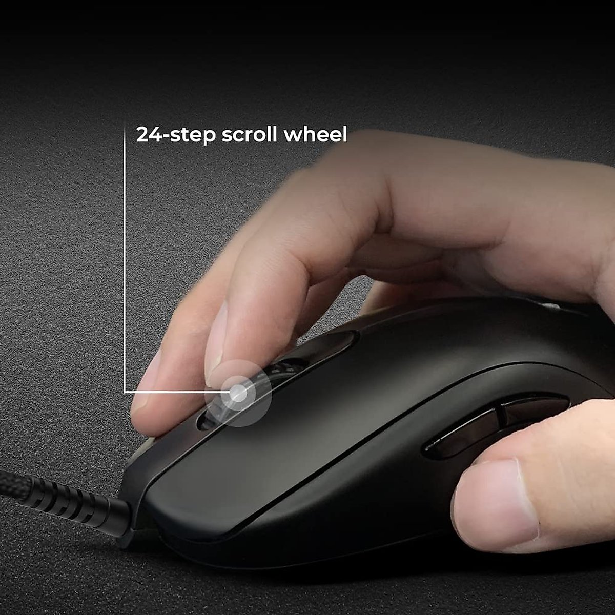 BenQ Zowie FK1-C Symmetrical Gaming Mouse | Professional Esports Performance | Driverless | Paracord Cable | Revisioned C-Features | Matte Black | Large Size