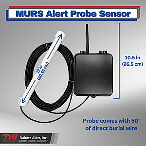 Dakota Alert MURS Alert Probe Sensor (MAPS) Metal Detecting Wireless Transmitter with 50-FT Of Direct Burial Cable - Outdoor Monitoring System