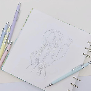 COLNK Mechanical Pencil Set, 6PCS Pastel Art Mechanical Pencils for Drawing& Sketching, Cute 0.5mm Pencils Mechanical for Girls Women Students