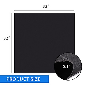 GSE Games & Sports Expert 32" x 32" Inches Rubber Anti-Slip Playmat, Mahjong, Dominoes, Poker Cards and Board Games Tabletop Cover Mat with Carrying Bag (Black)